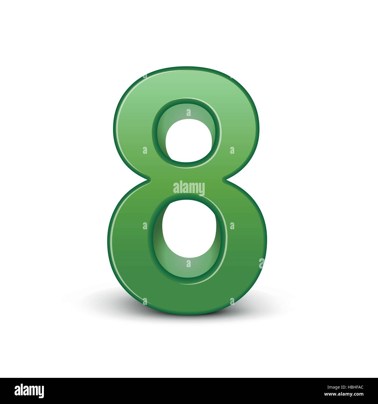 3d shiny green number 8 isolated on white background Stock Vector Image ...
