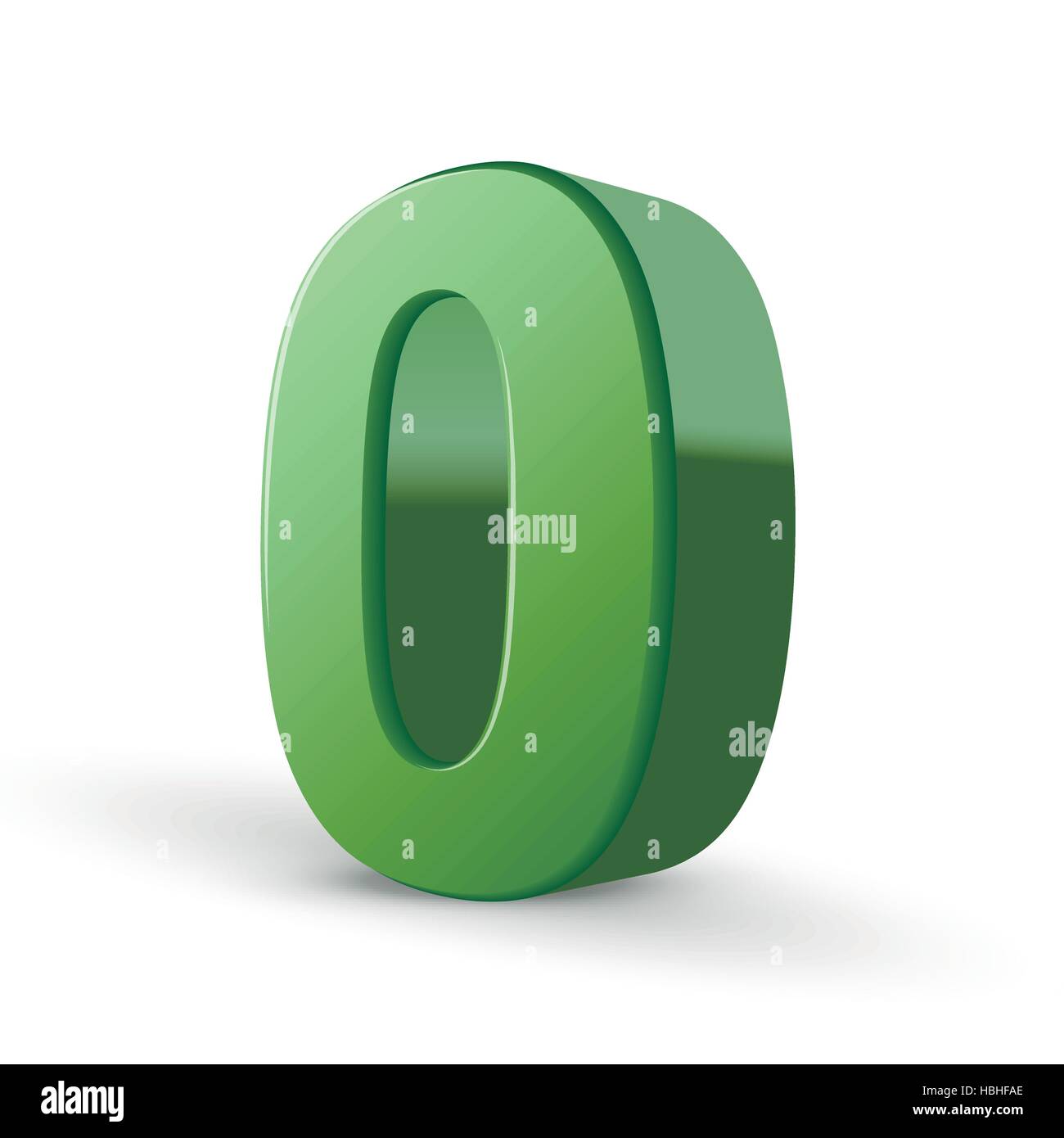 3d shiny green number 0 isolated on white background Stock Vector Image ...