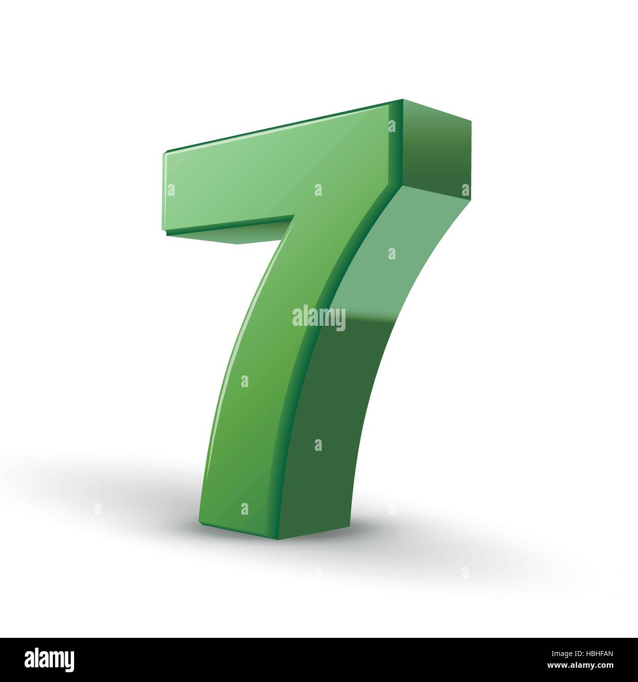 3d shiny green number 7 isolated on white background Stock Vector Image ...