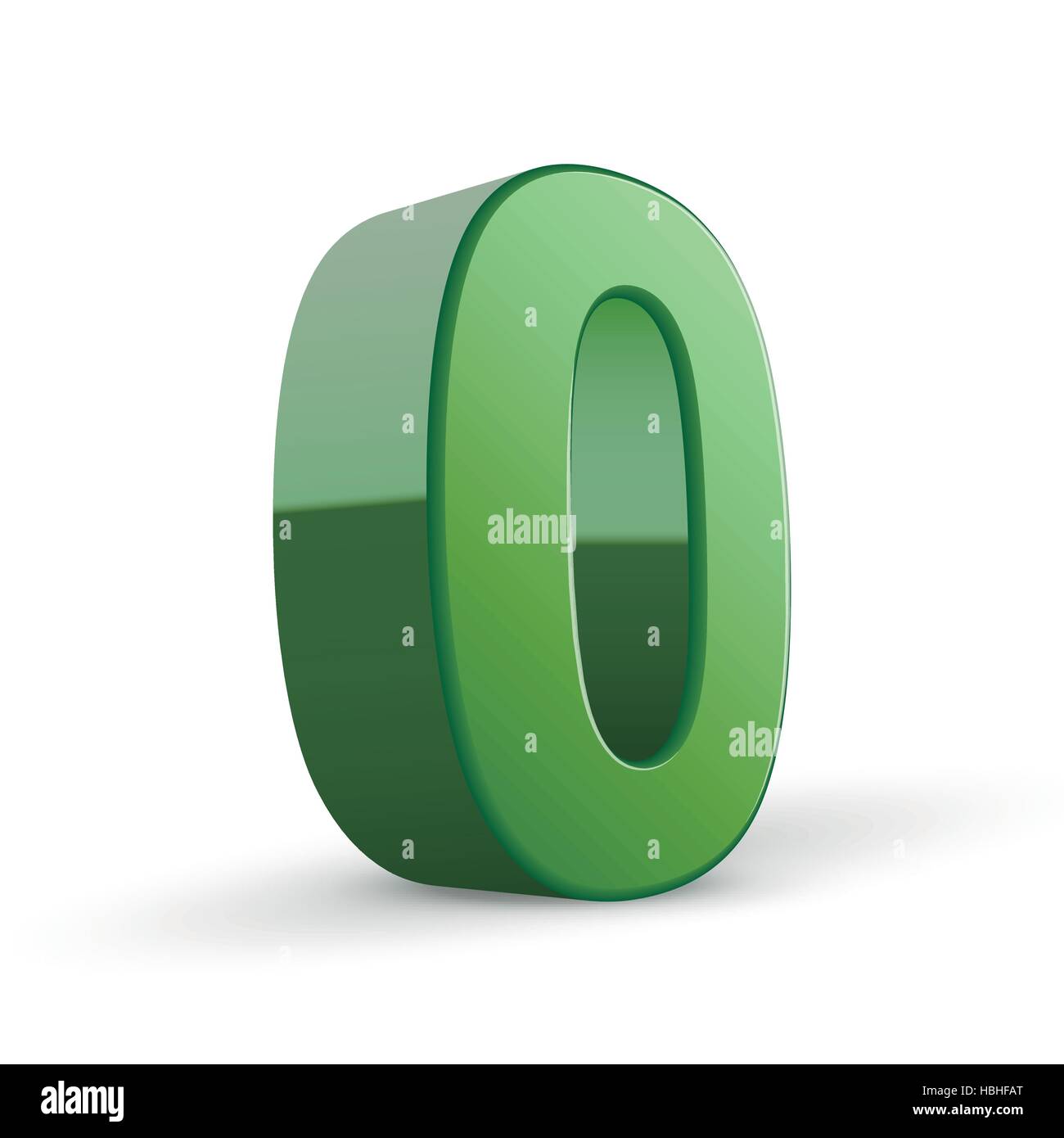 3d shiny green number 0 isolated on white background Stock Vector Image ...