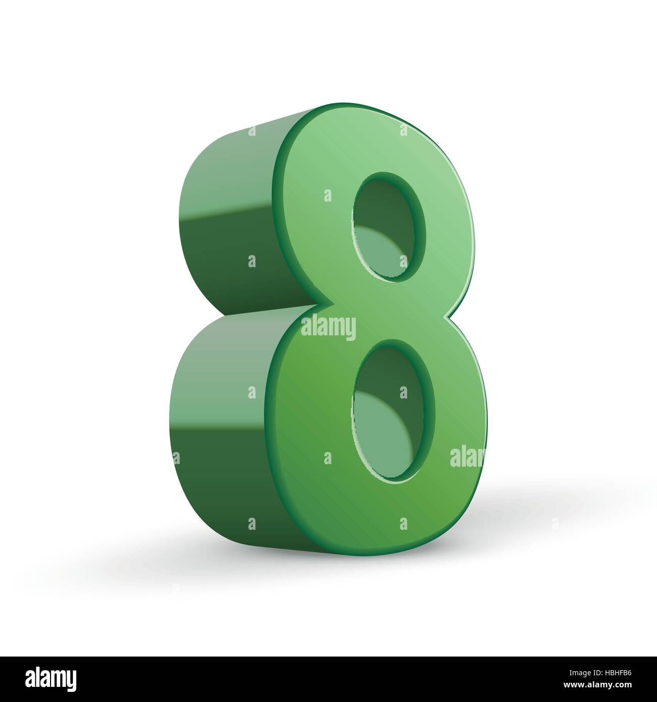 3d shiny green number 8 isolated on white background Stock Vector Image ...