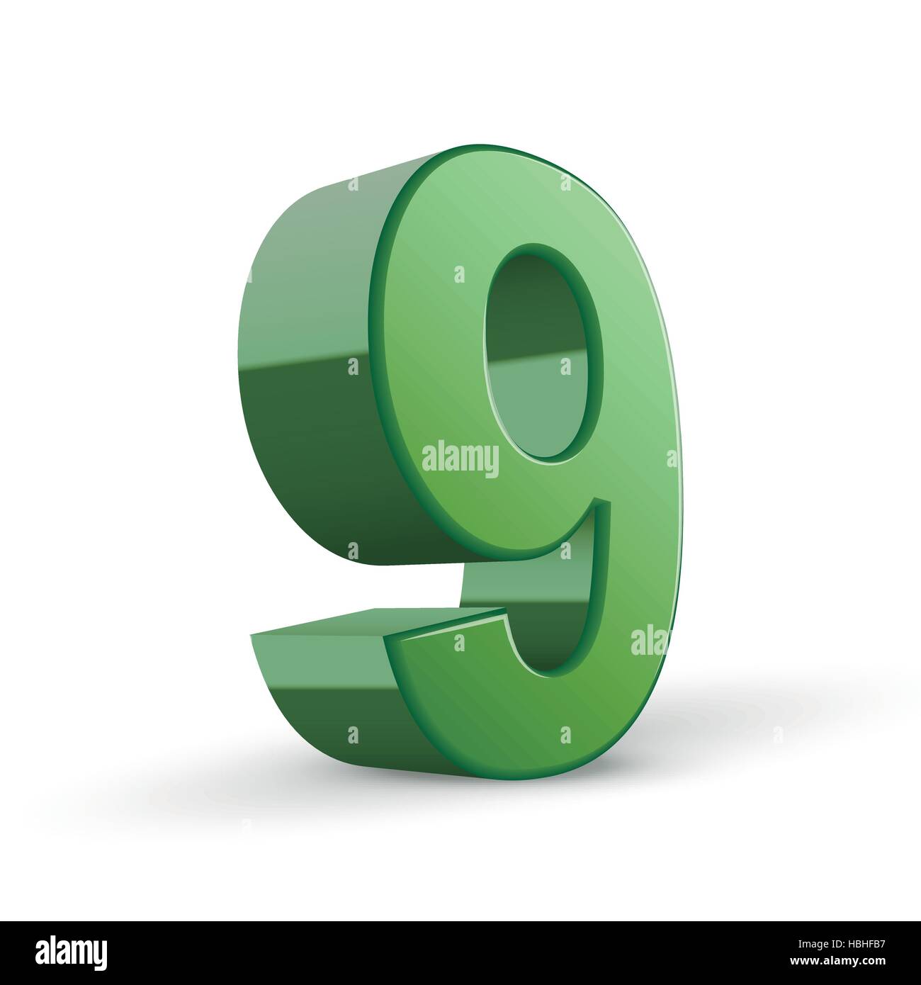 3d shiny green number 9 isolated on white background Stock Vector Image ...