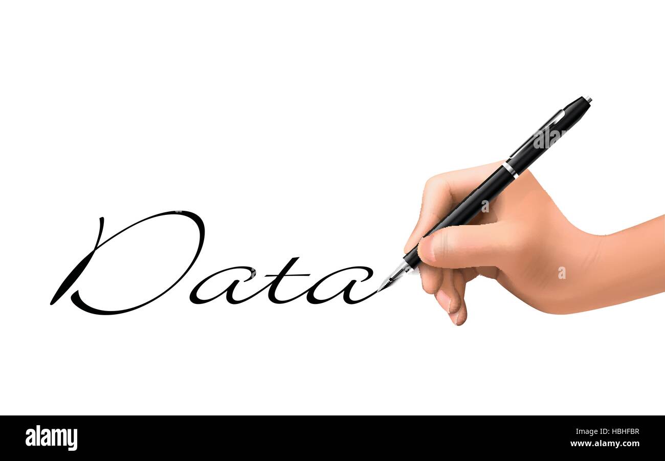 data word written by 3d hand over white Stock Vector Image & Art - Alamy