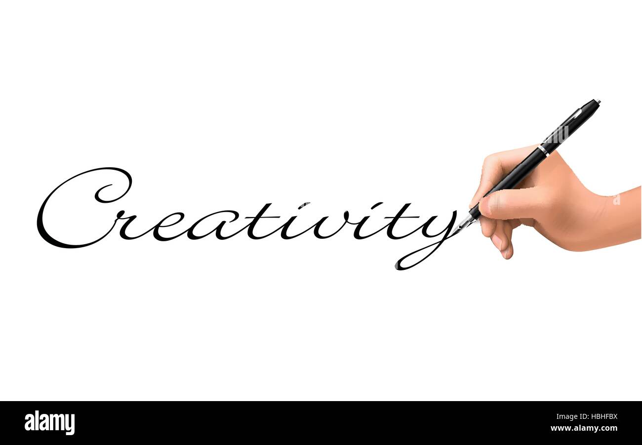 creativity word written by 3d hand over white Stock Vector Image & Art ...