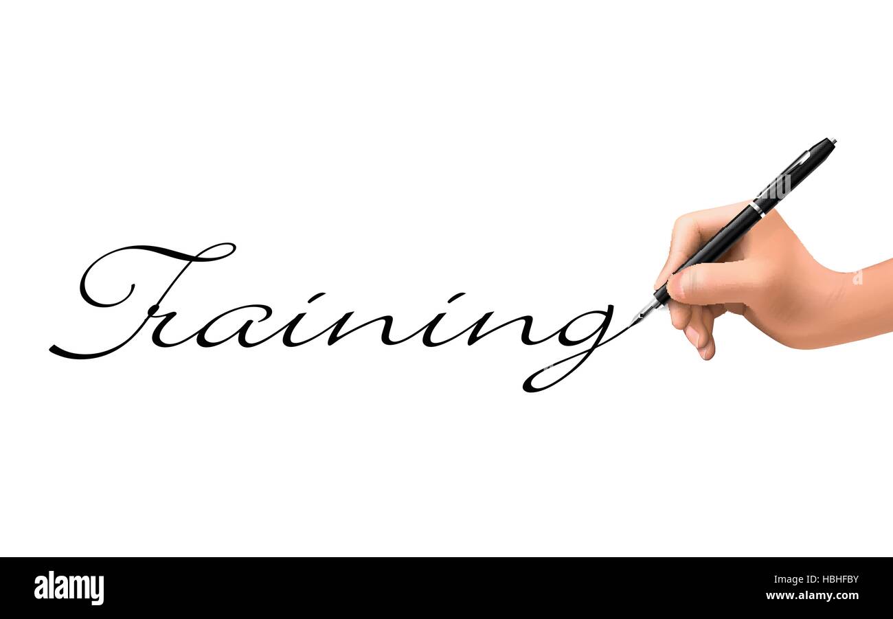training word written by 3d hand over white Stock Vector Image & Art ...