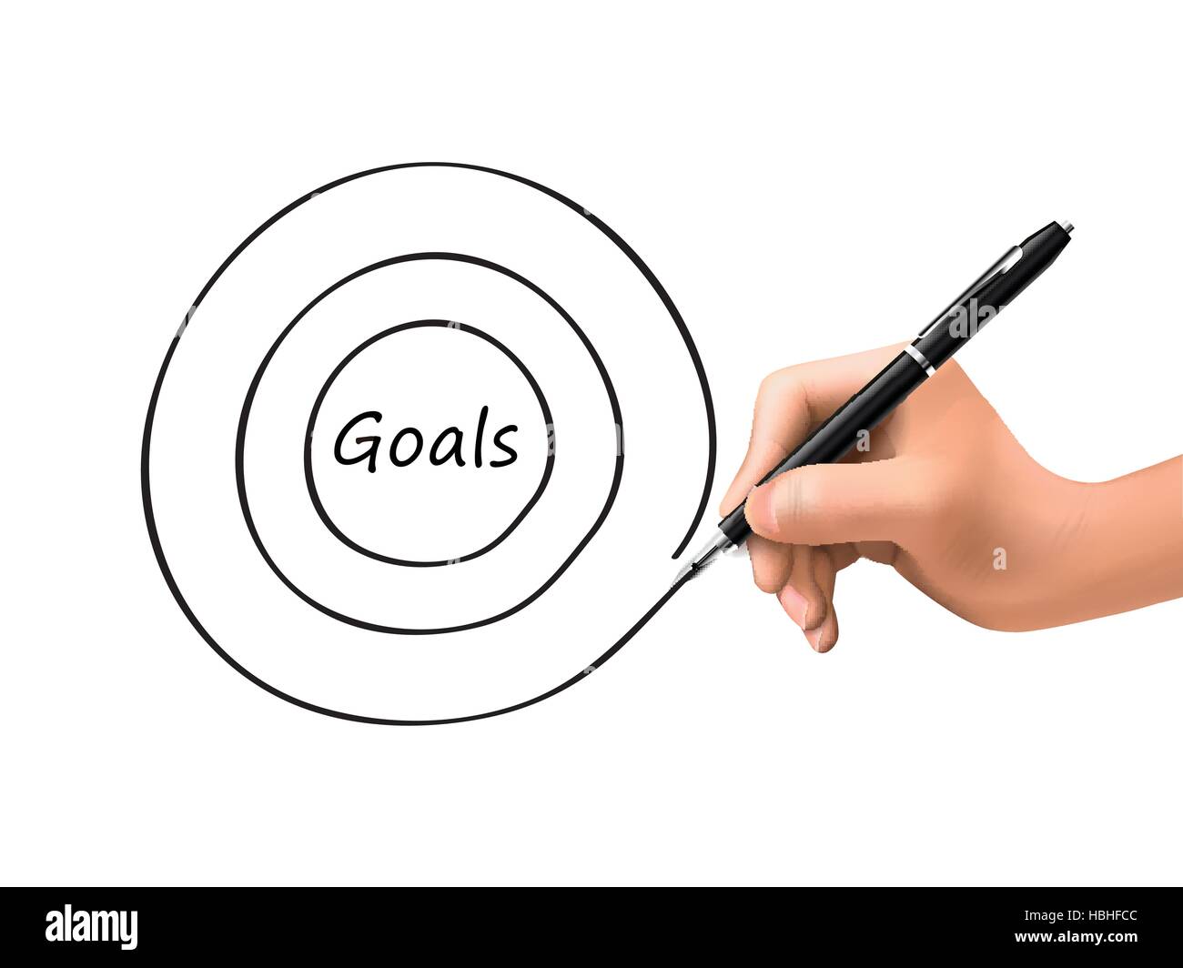 goals word written by 3d hand over white Stock Vector Image & Art - Alamy