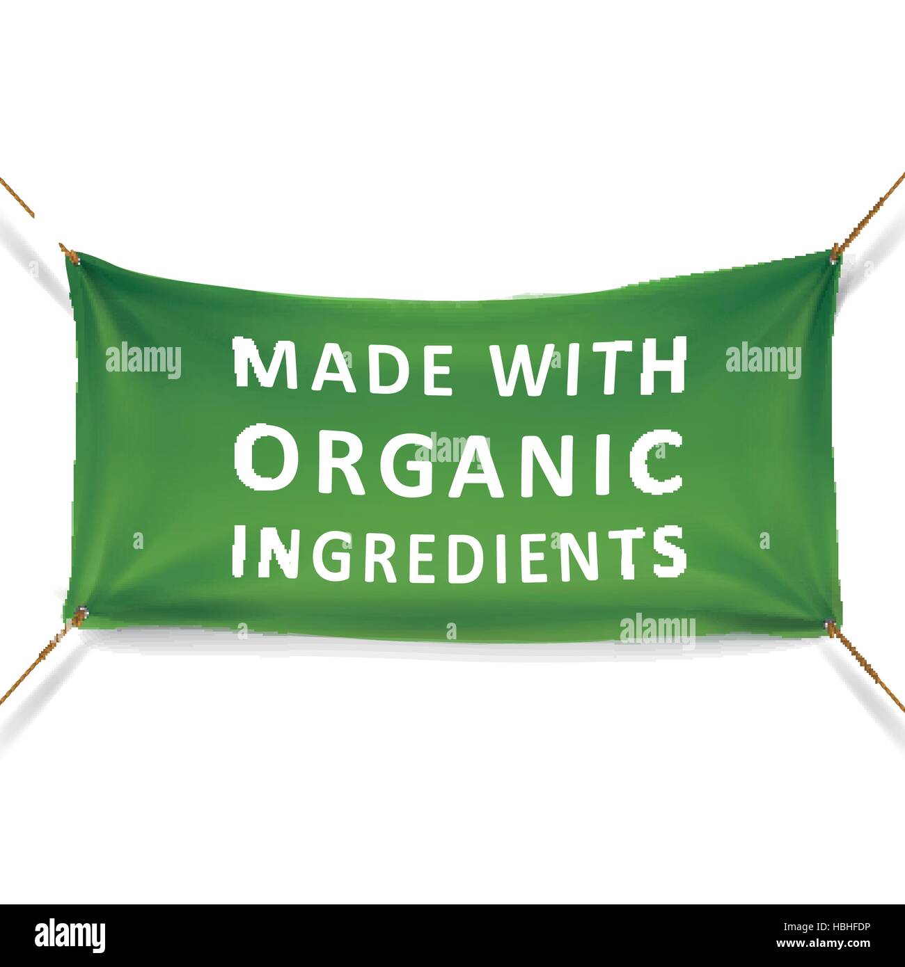 made with organic ingredients banner isolated over white background ...