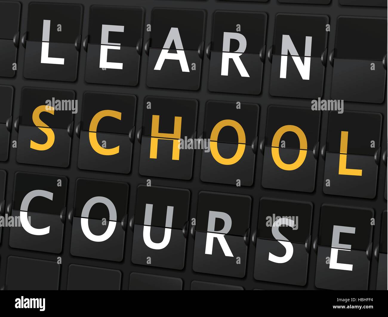 learn school course words on airport board background Stock Vector ...