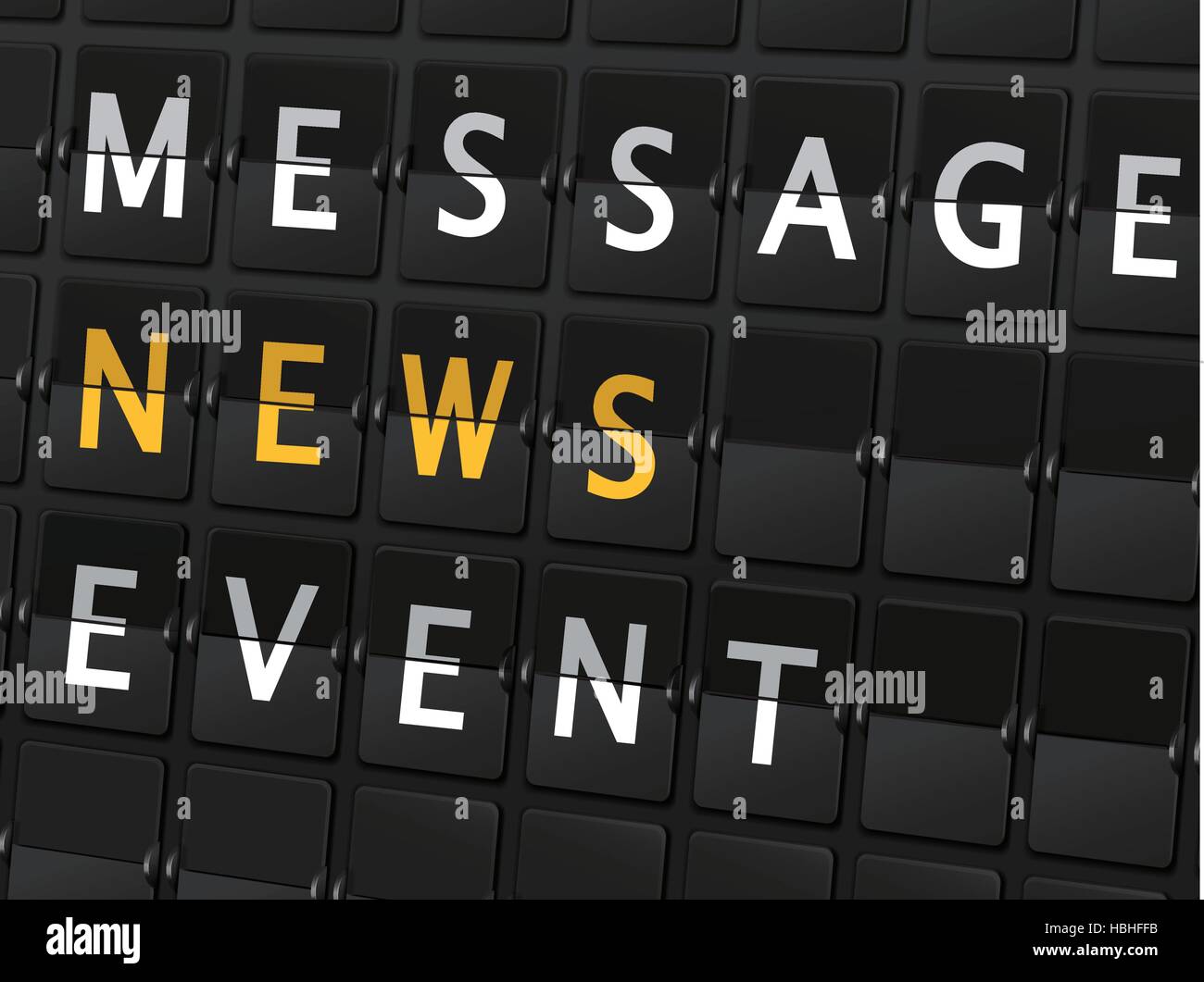 message news event words on airport board background Stock Vector Image ...