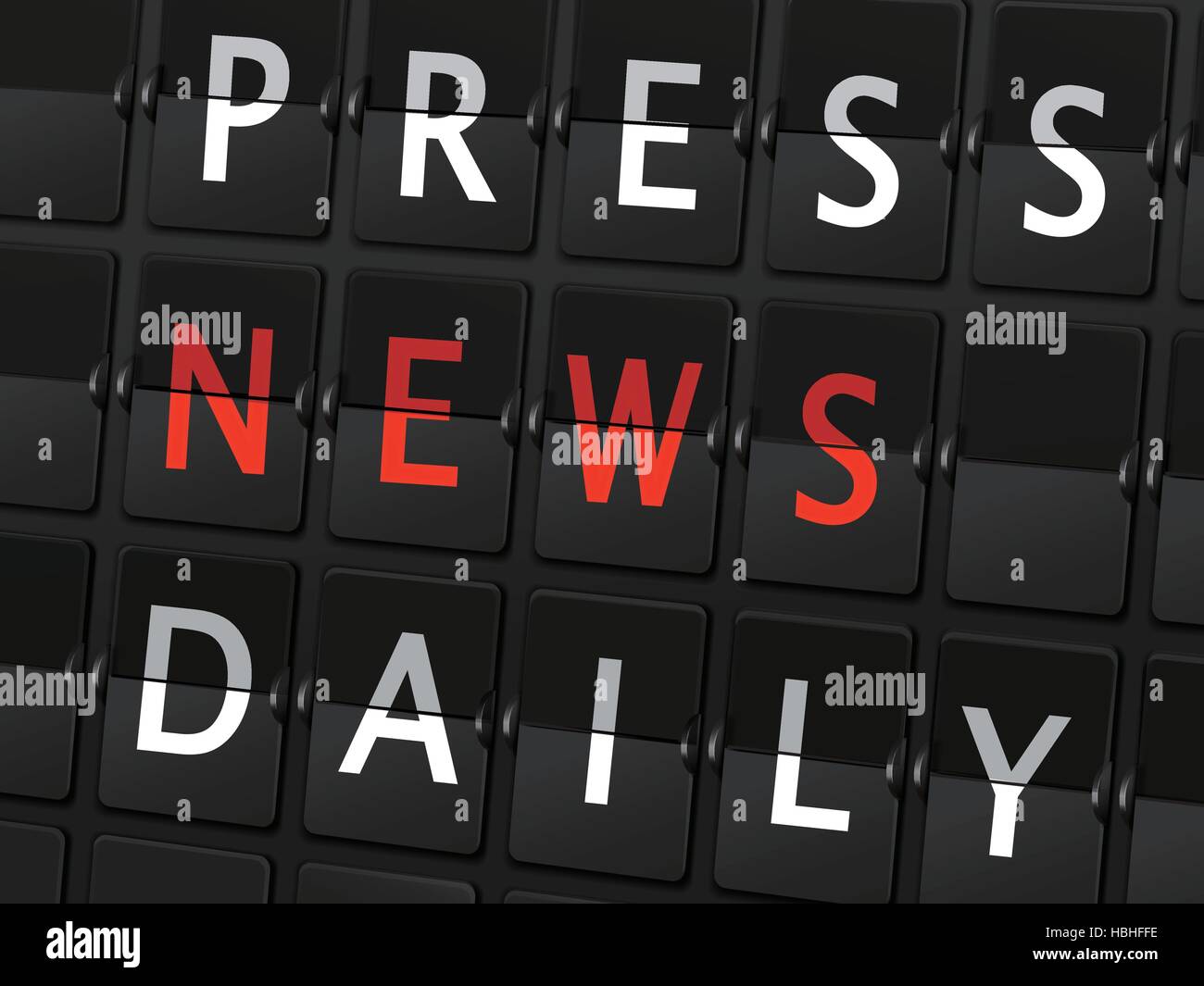 press news daily words on airport board background Stock Vector Image ...