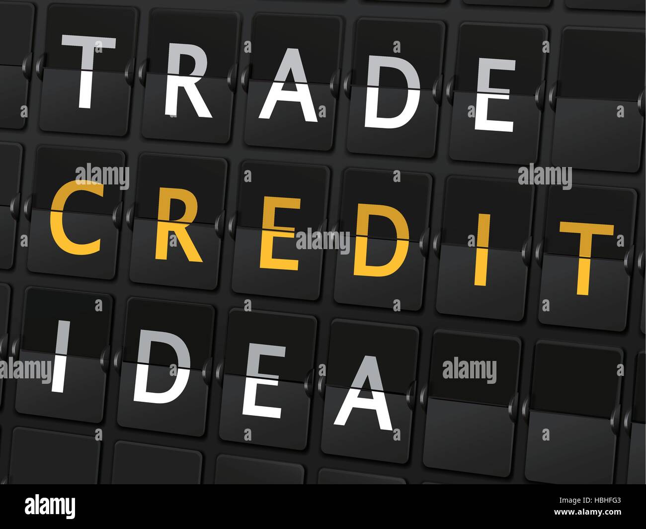 trade credit idea words on airport board background Stock Vector Image ...