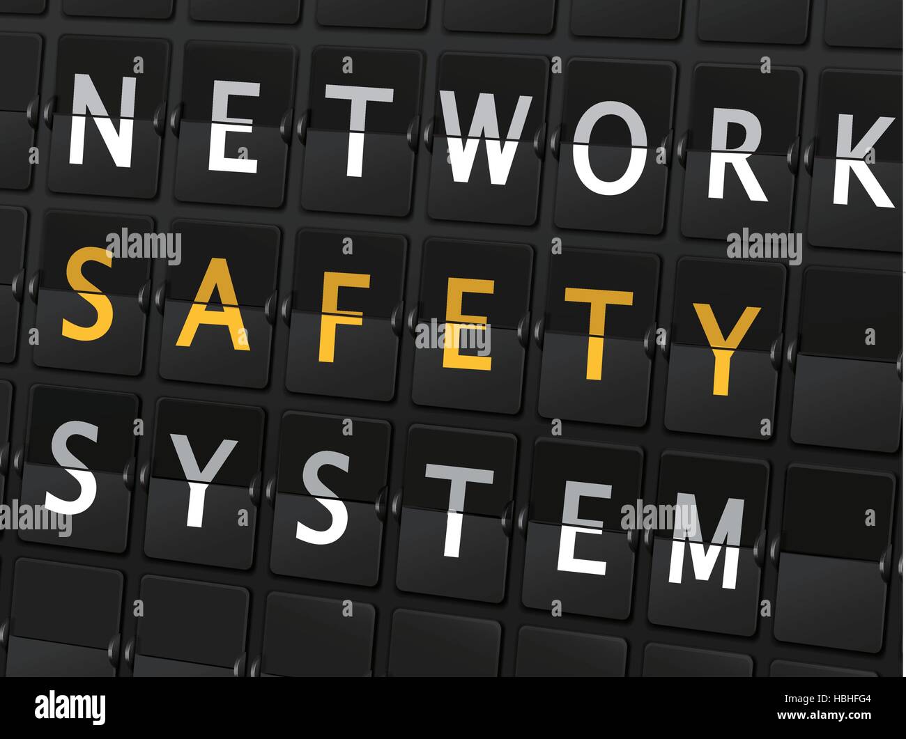 network safety system words on airport board background Stock Vector ...