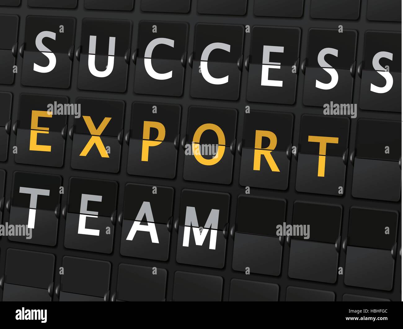 success export team words on airport board background Stock Vector ...