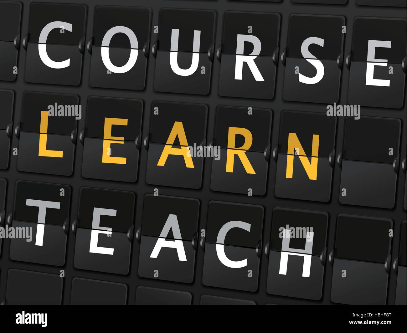 course learn teach words on airport board background Stock Vector Image ...