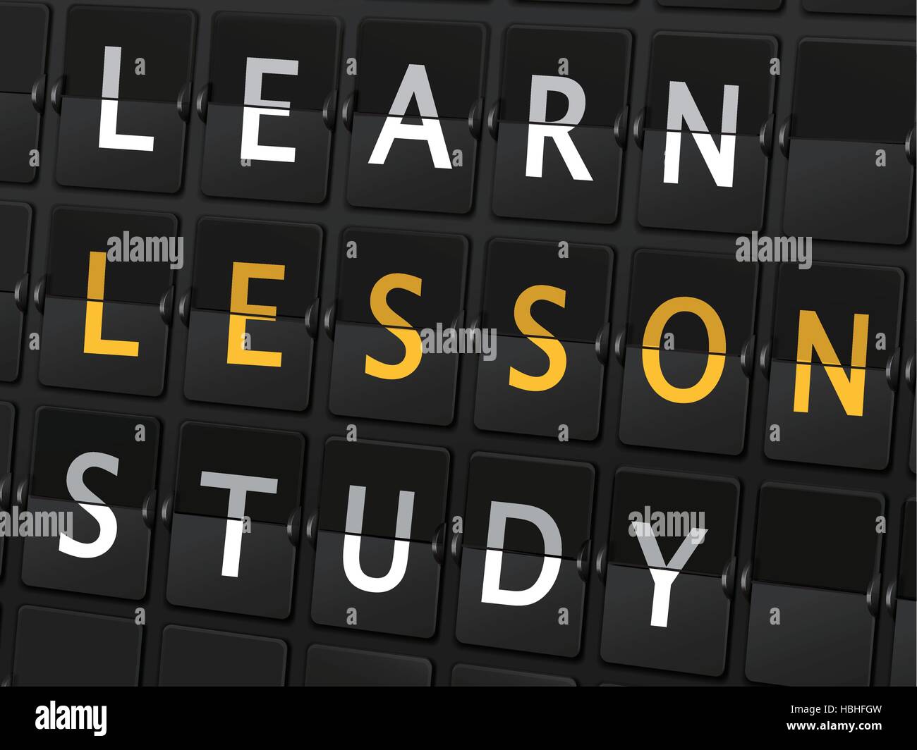 learn lesson study words on airport board background Stock Vector Image ...
