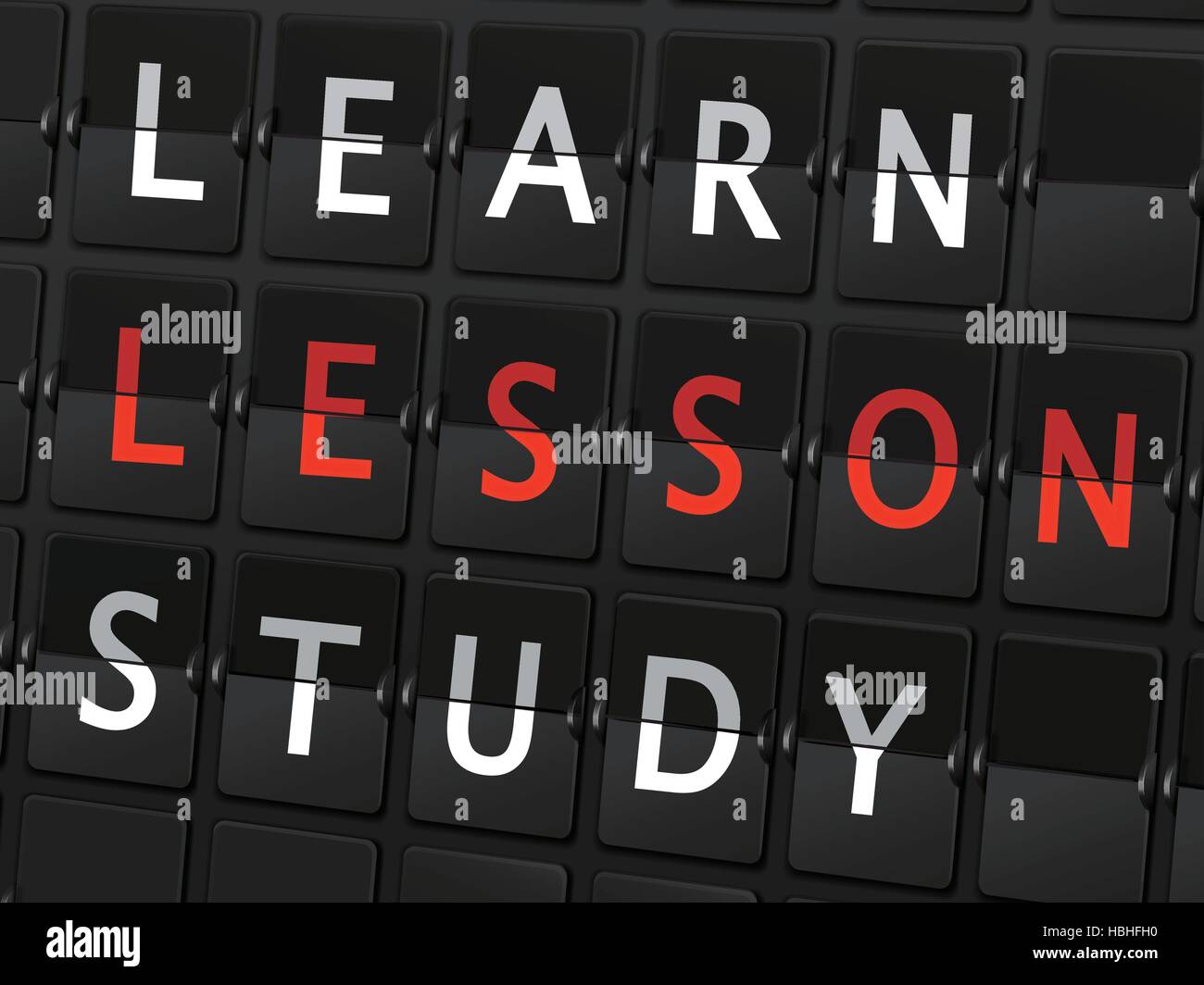 learn lesson study words on airport board background Stock Vector Image ...