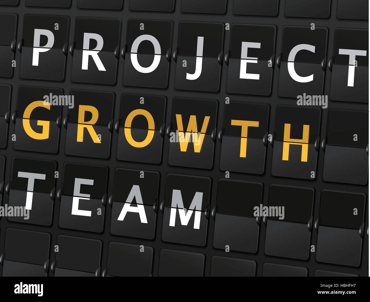 project growth team words on airport board background Stock Vector ...
