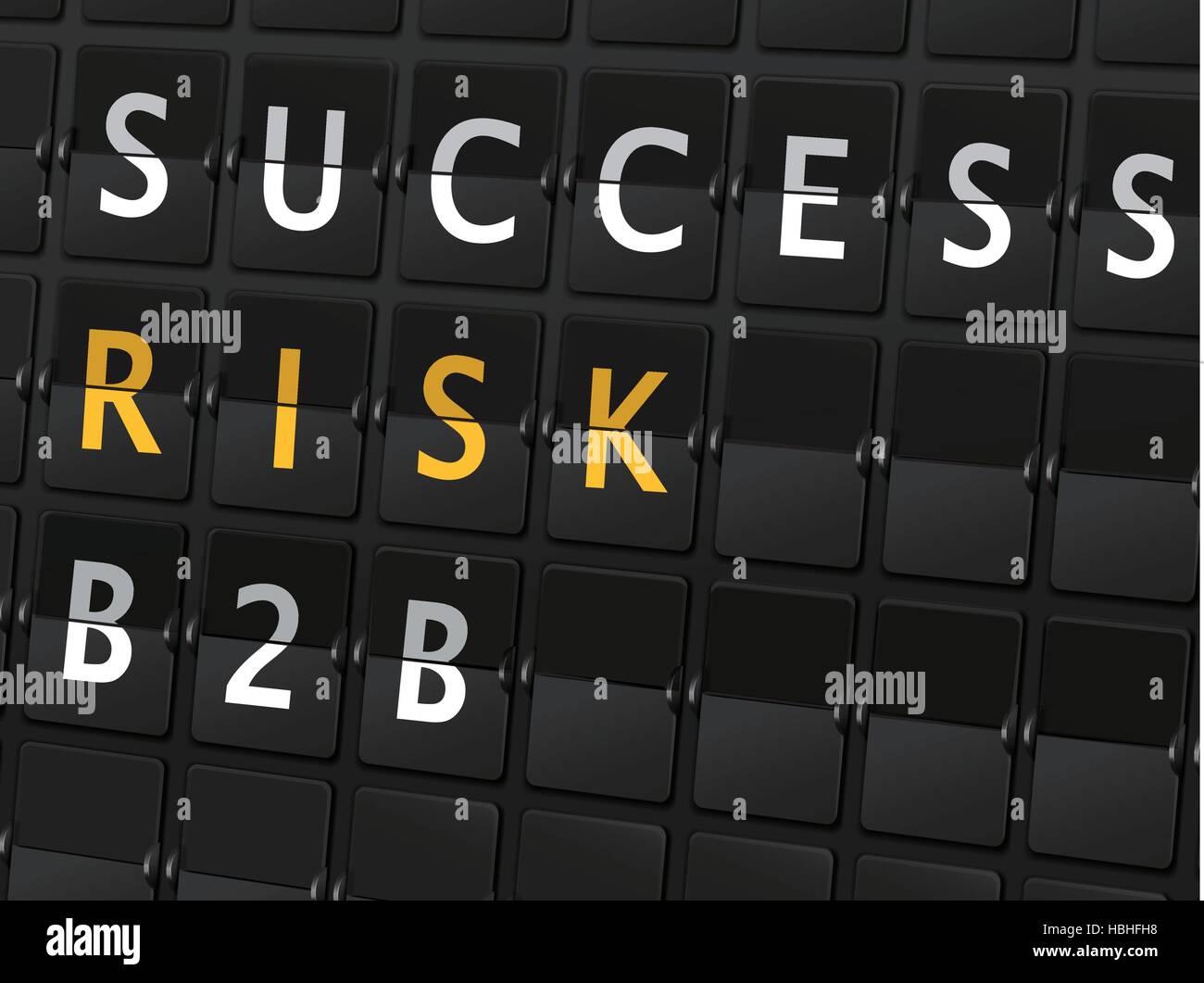 success risk B2B words on airport board background Stock Vector Image ...