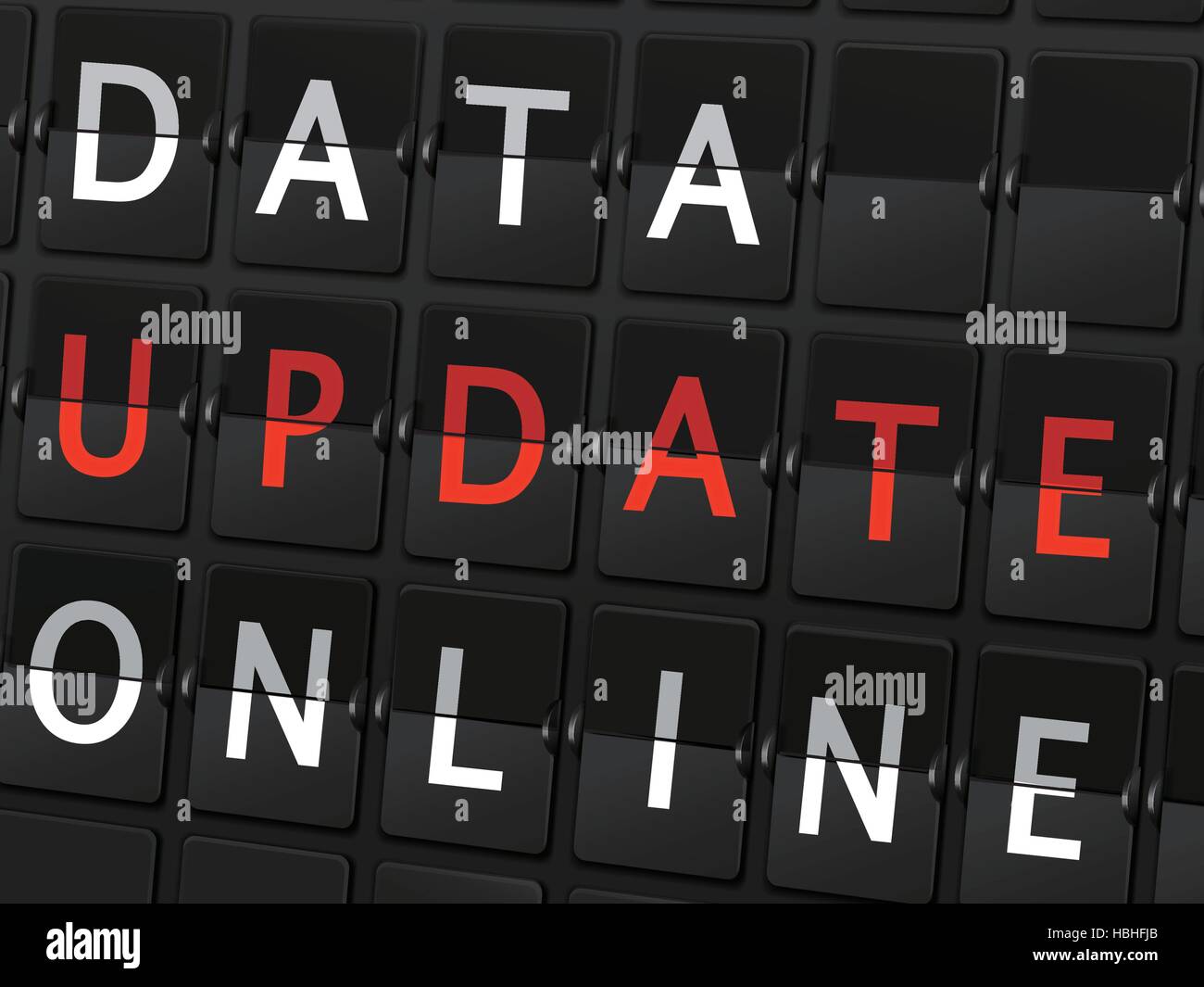 data update online words on airport board background Stock Vector Image ...