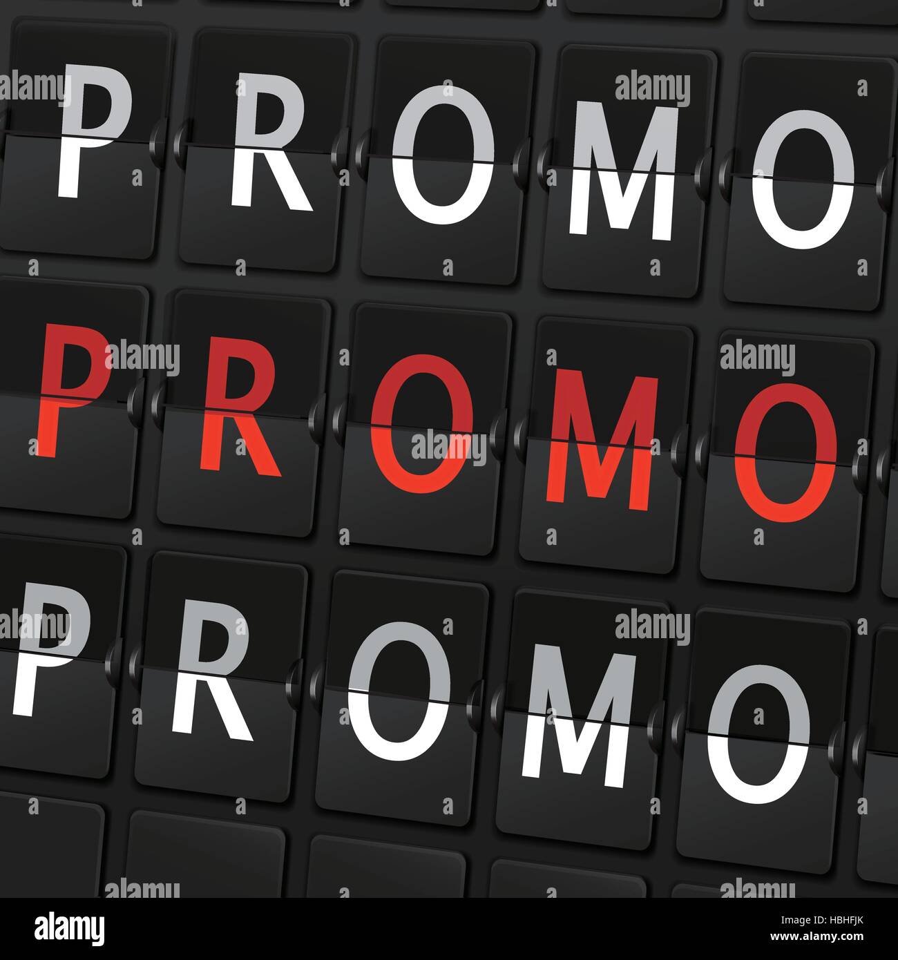 promo word over airport board background in red Stock Vector Image ...