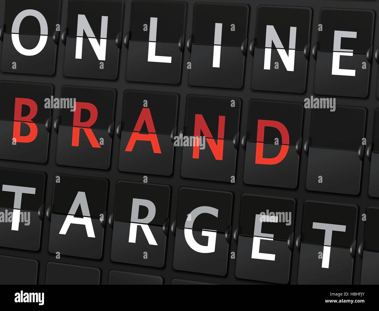 online brand target words on airport board background Stock Vector ...