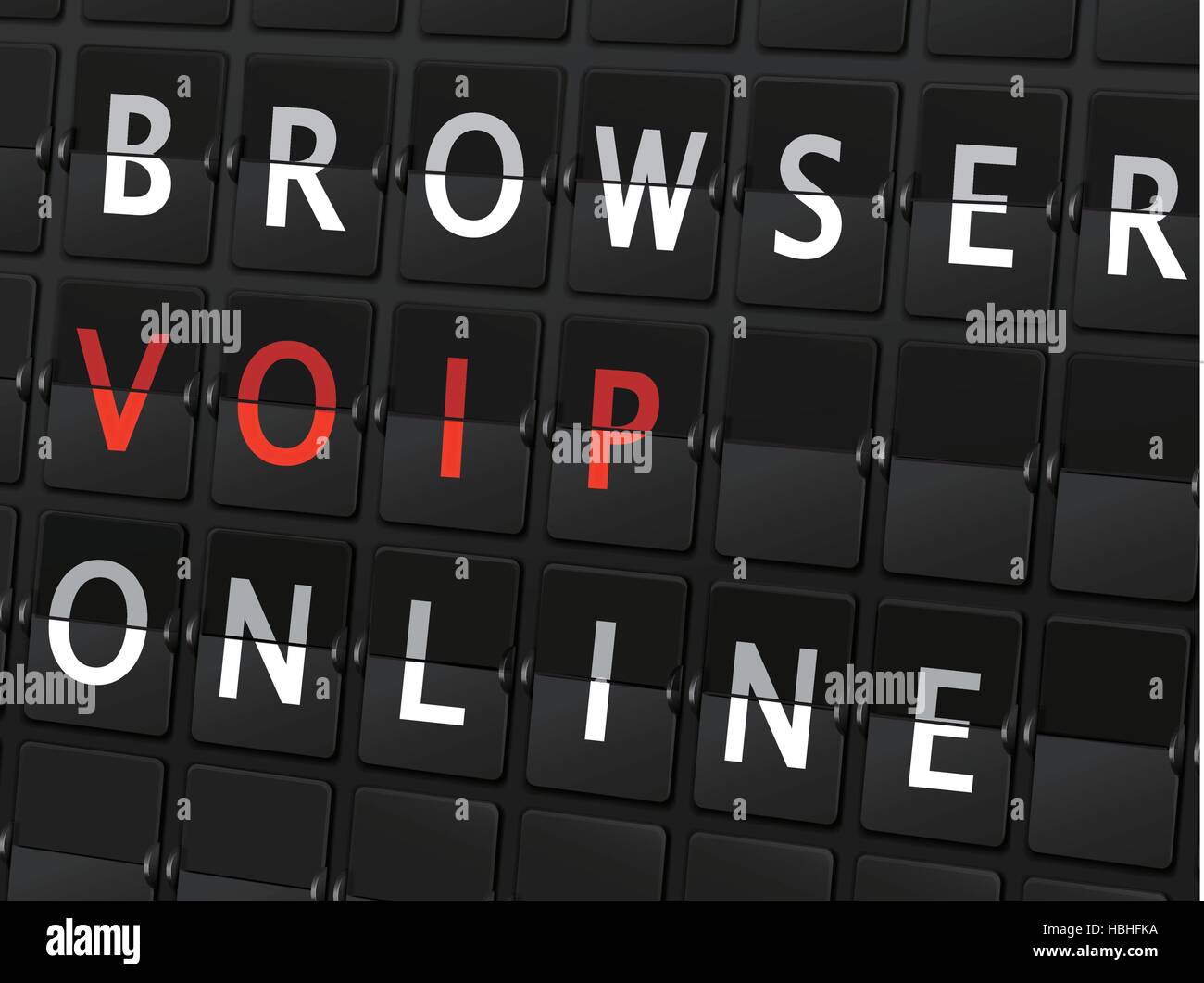 browser VOIP online words on airport board background Stock Vector ...
