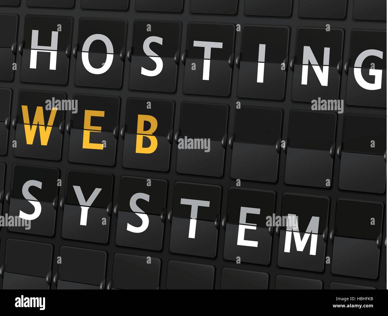 hosting web system words on airport board background Stock Vector Image ...