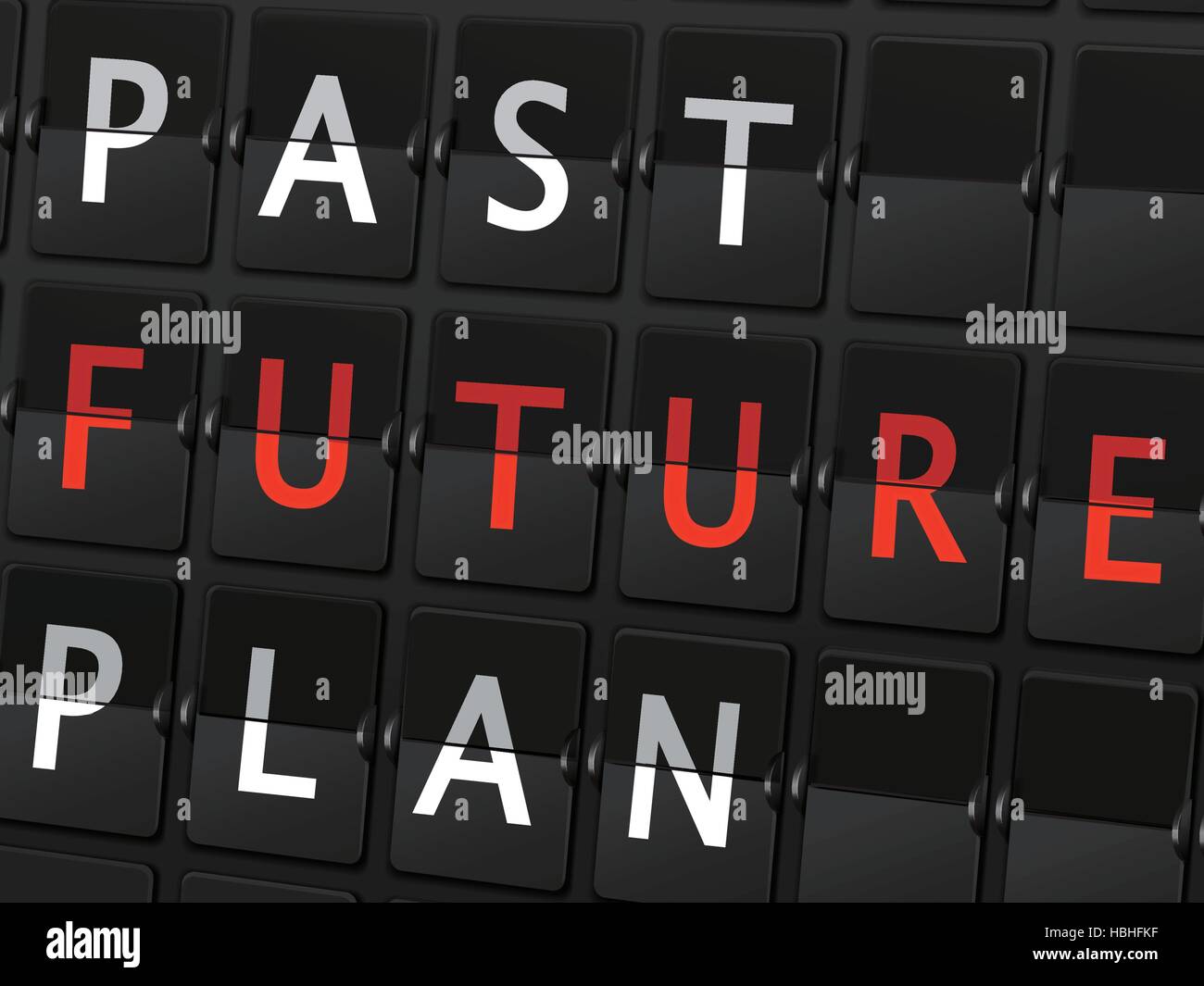 past future plan words on airport board background Stock Vector Image ...