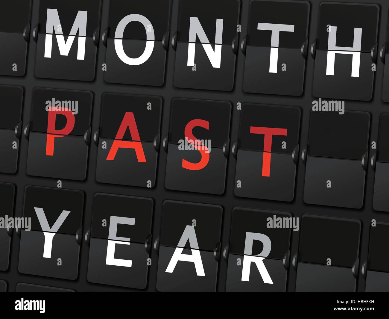 month past year words on airport board background Stock Vector Image ...