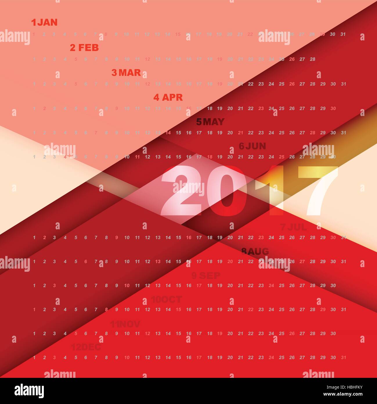 Simple editable 2017 vector calendar hi-res stock photography and ...