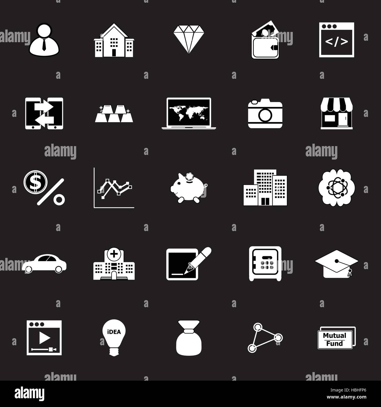 Passive income icons on black background, stock vector Stock Vector ...