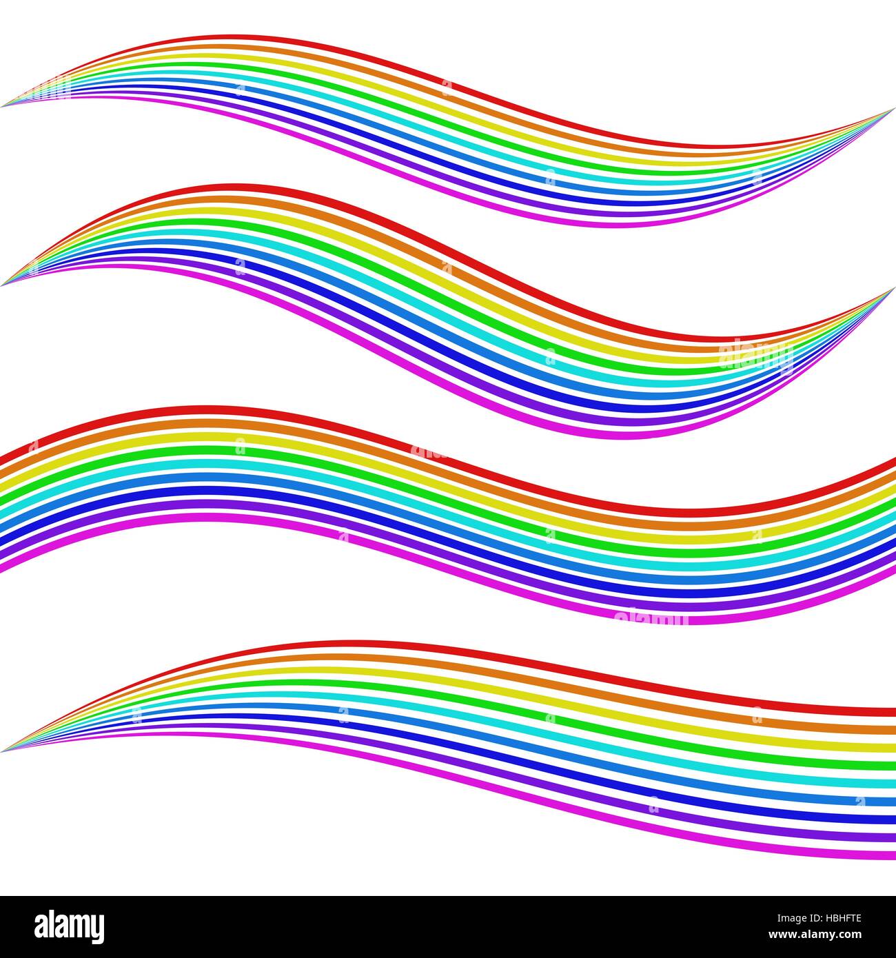 Striped rainbow waves - graphic design element set Stock Vector Image ...