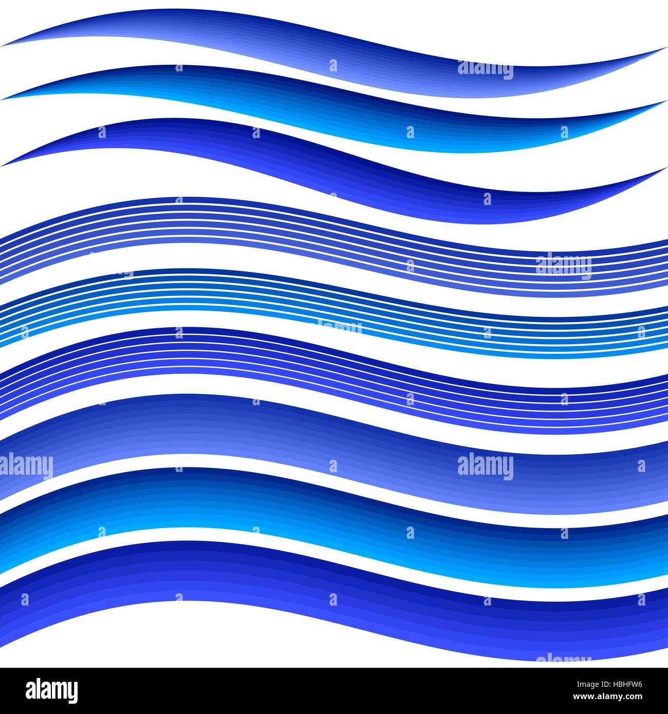 Blue abstract water wave symbol element design set Stock Vector Image ...