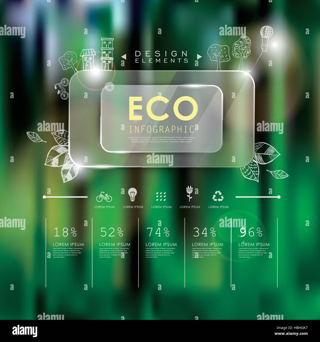 ecology template with hand drawn and glass elements Stock Vector Image ...