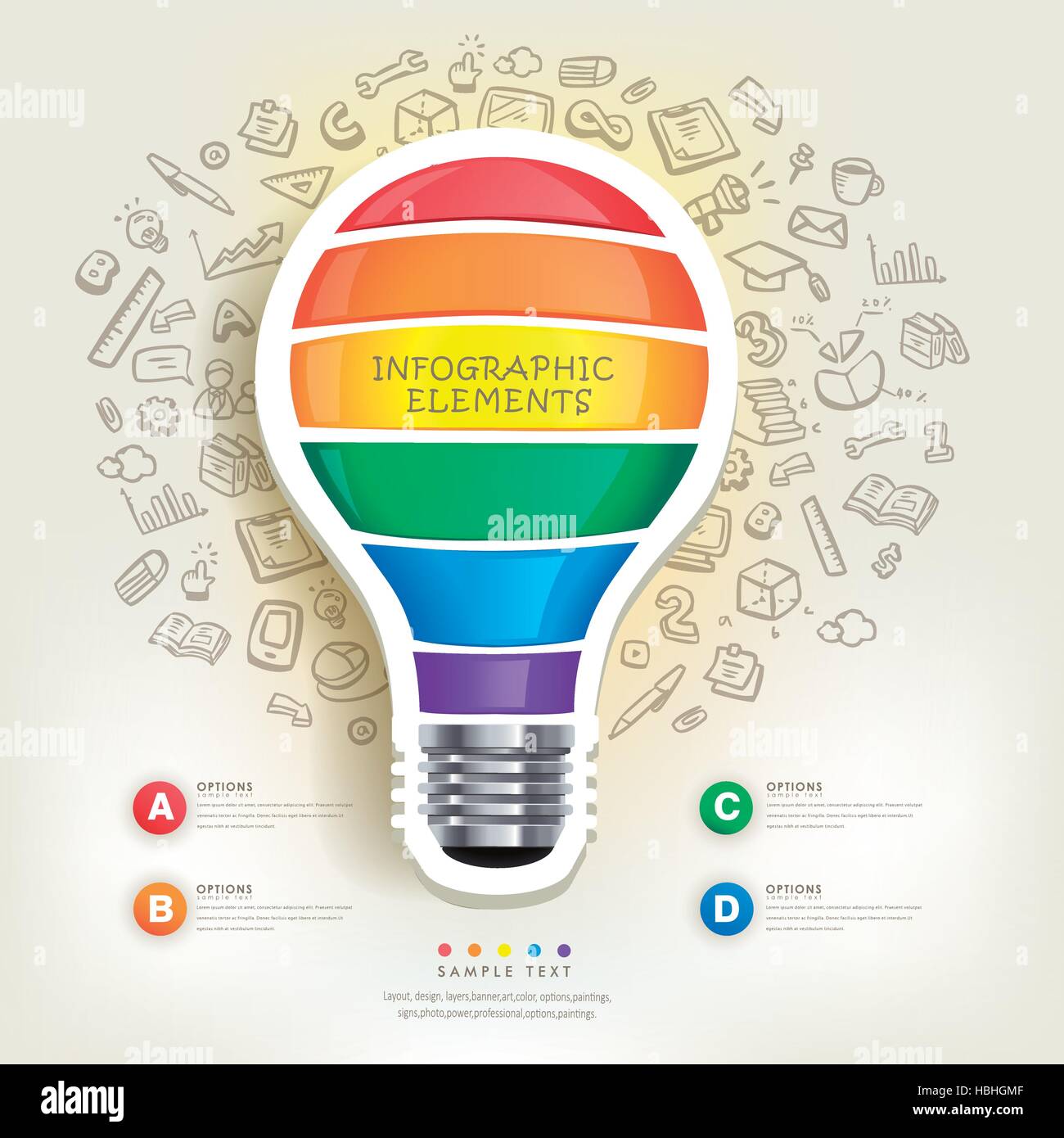 creative infographics template with bulb can be used for infographics ...