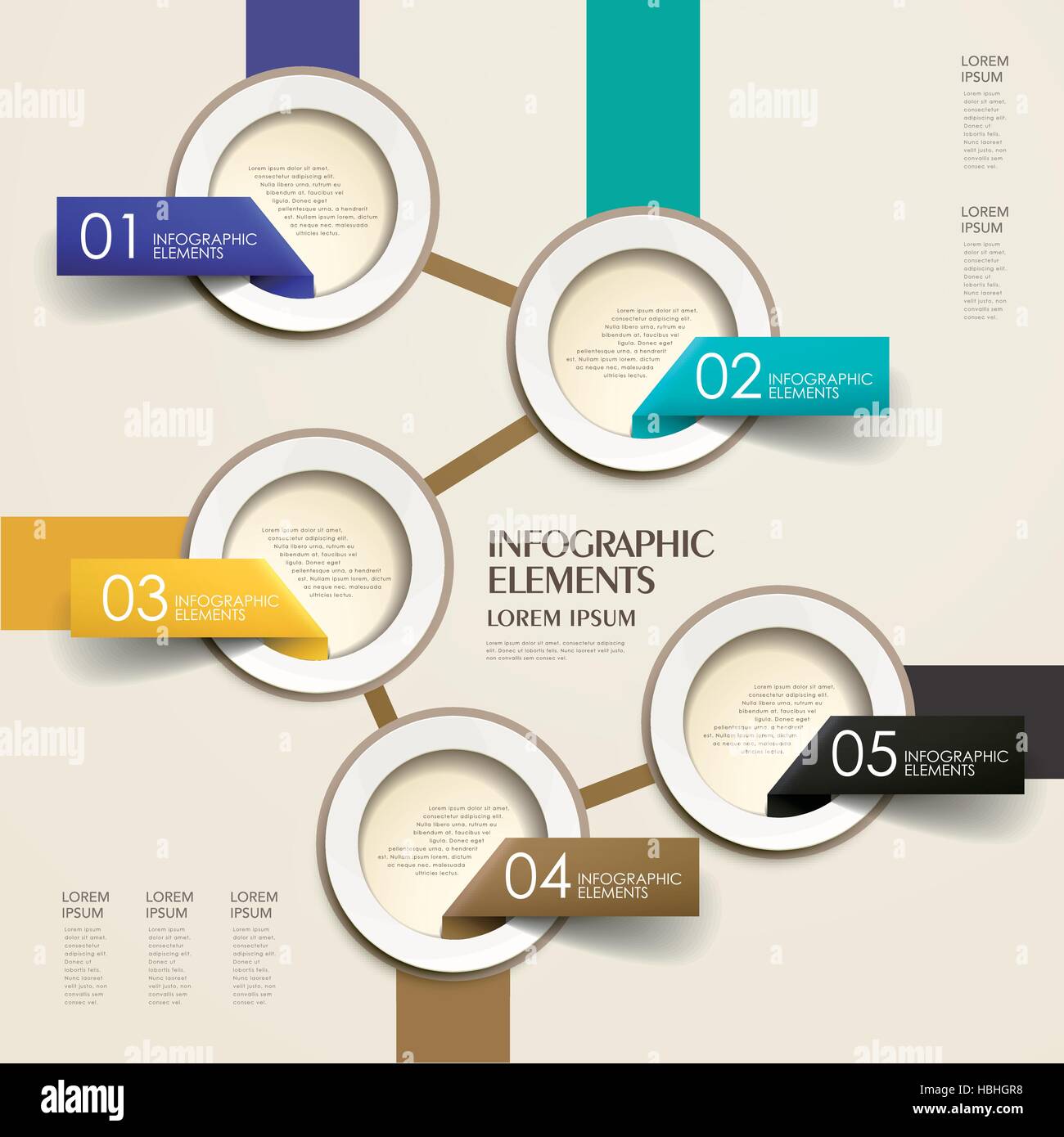 modern 3d vector abstract flow chart paper infographic elements Stock ...