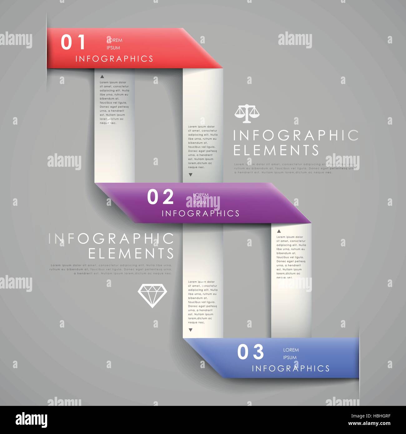 Vector origami flow chart infographic hi-res stock photography and ...
