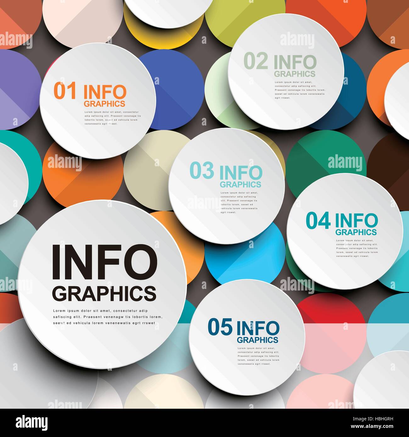 modern vector abstract paper circle infographic elements with color ...