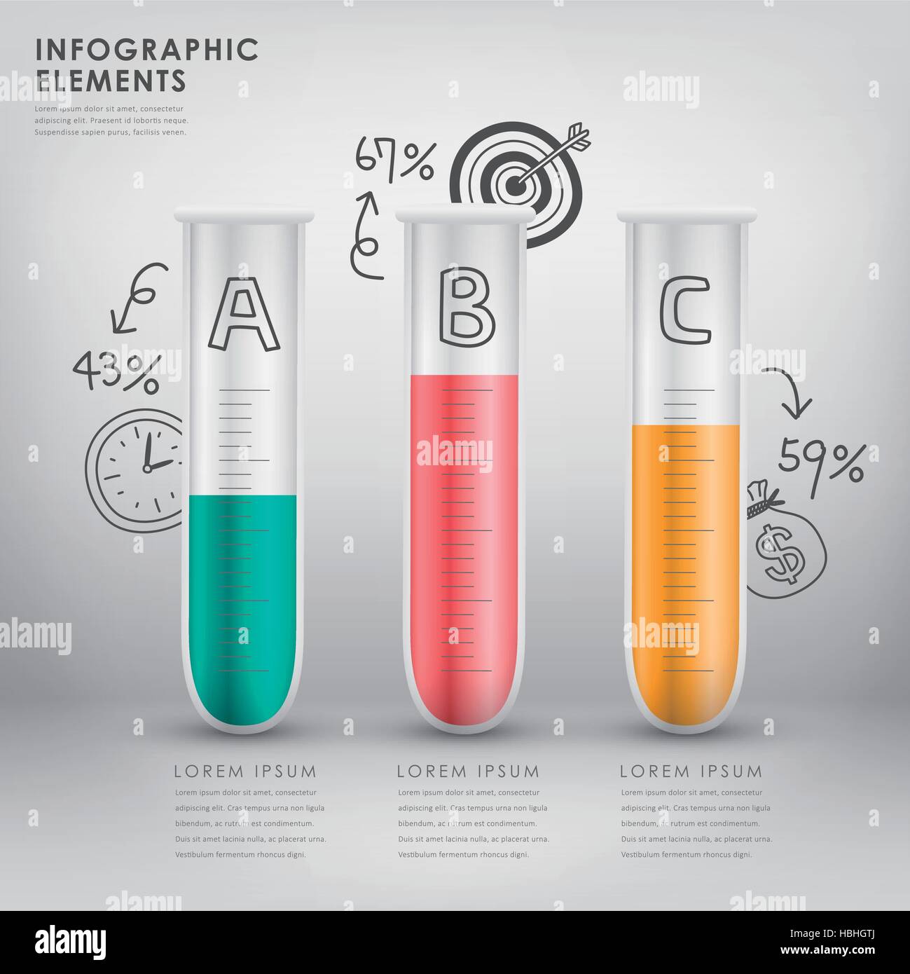 test tube vector illustration infographic elements design Stock Vector ...
