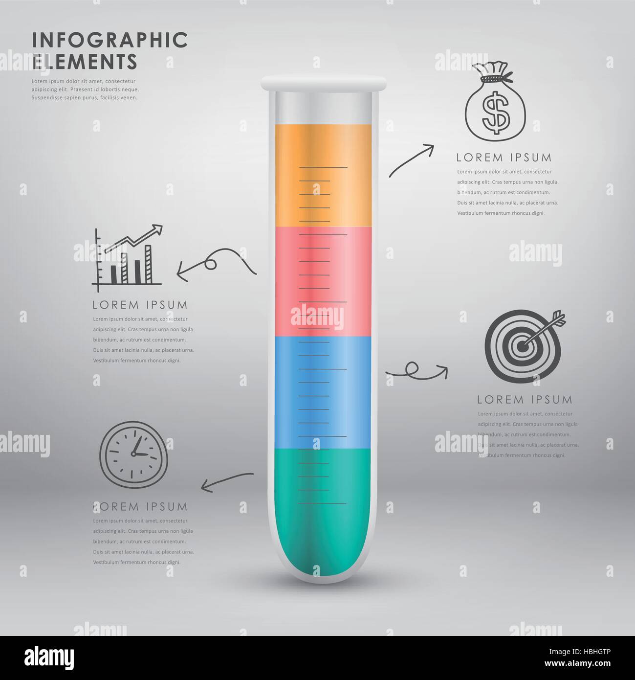test tube vector illustration infographic elements design Stock Vector ...