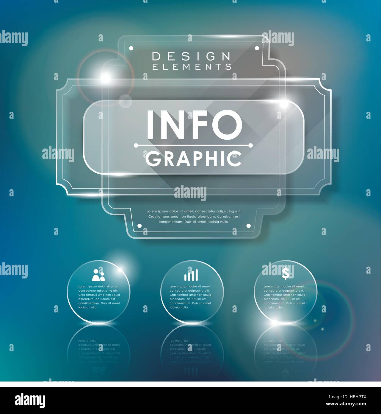 realistic glass vector illustration infographics elements design Stock ...
