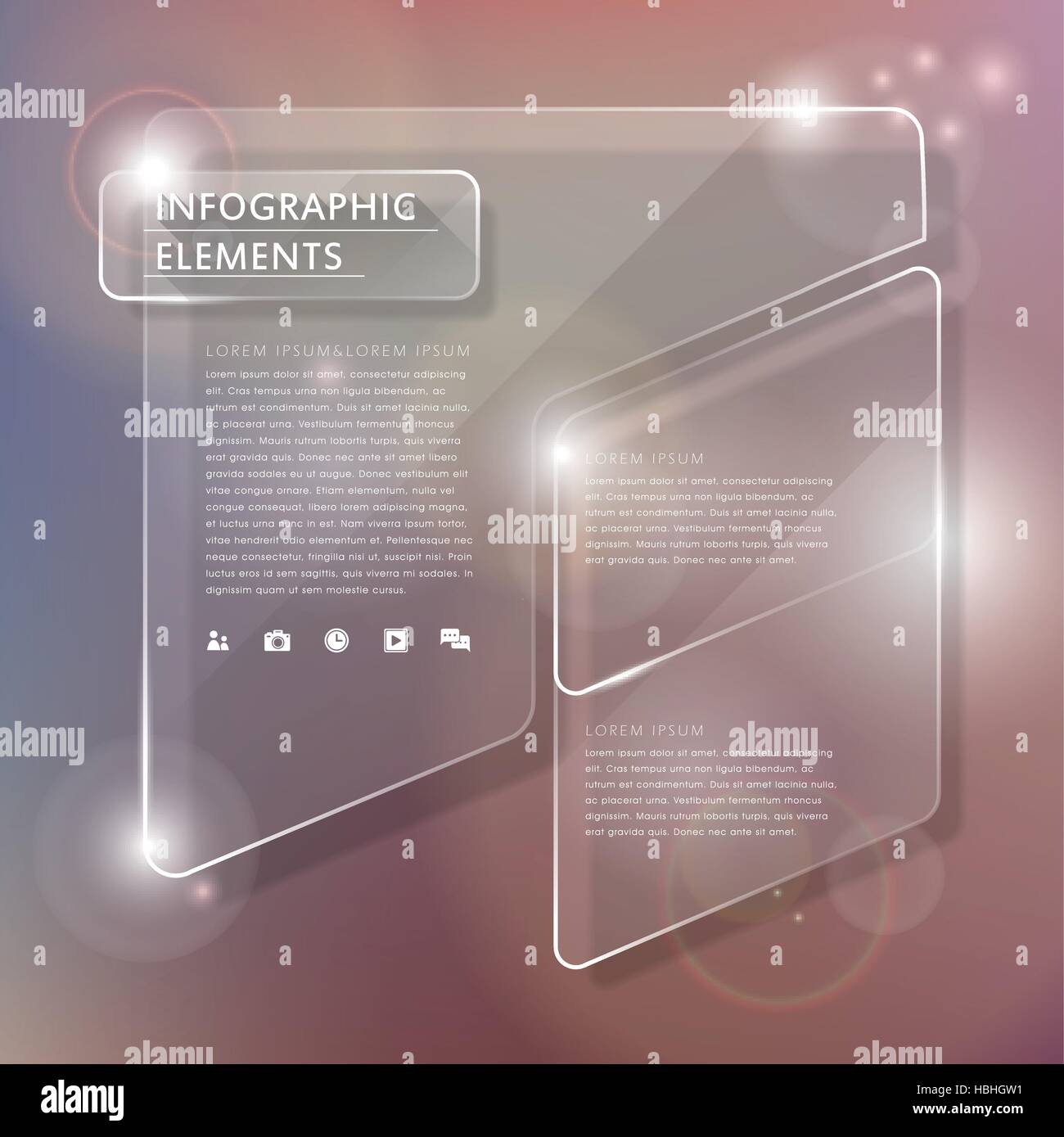 realistic glass vector illustration infographics elements design Stock ...