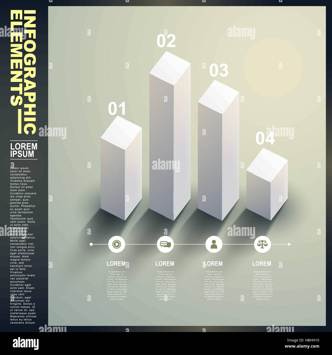 3d vector white statistics template infographic elements Stock Vector ...