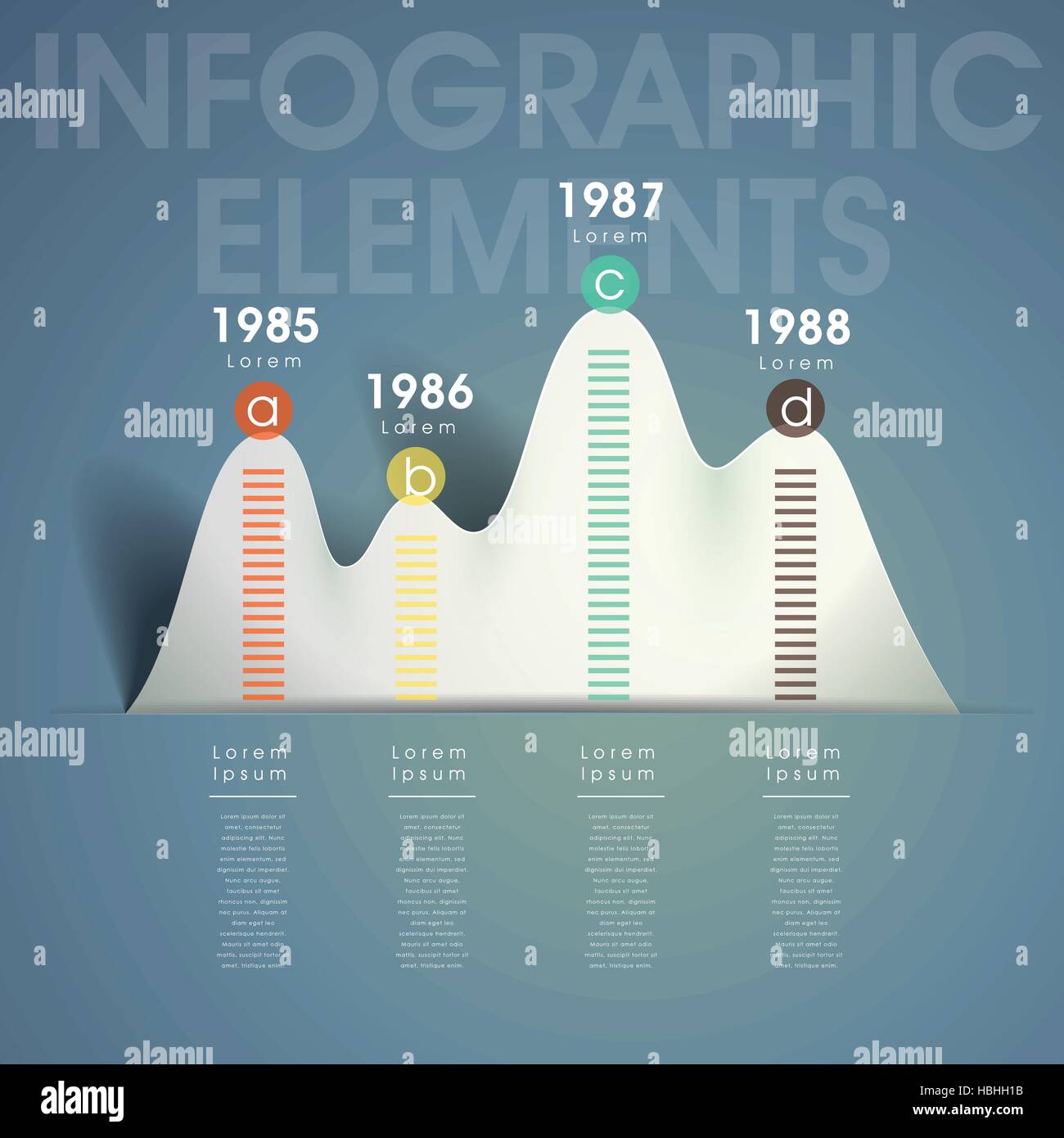 3d modern vector abstract mountain shape chart infographic elements ...