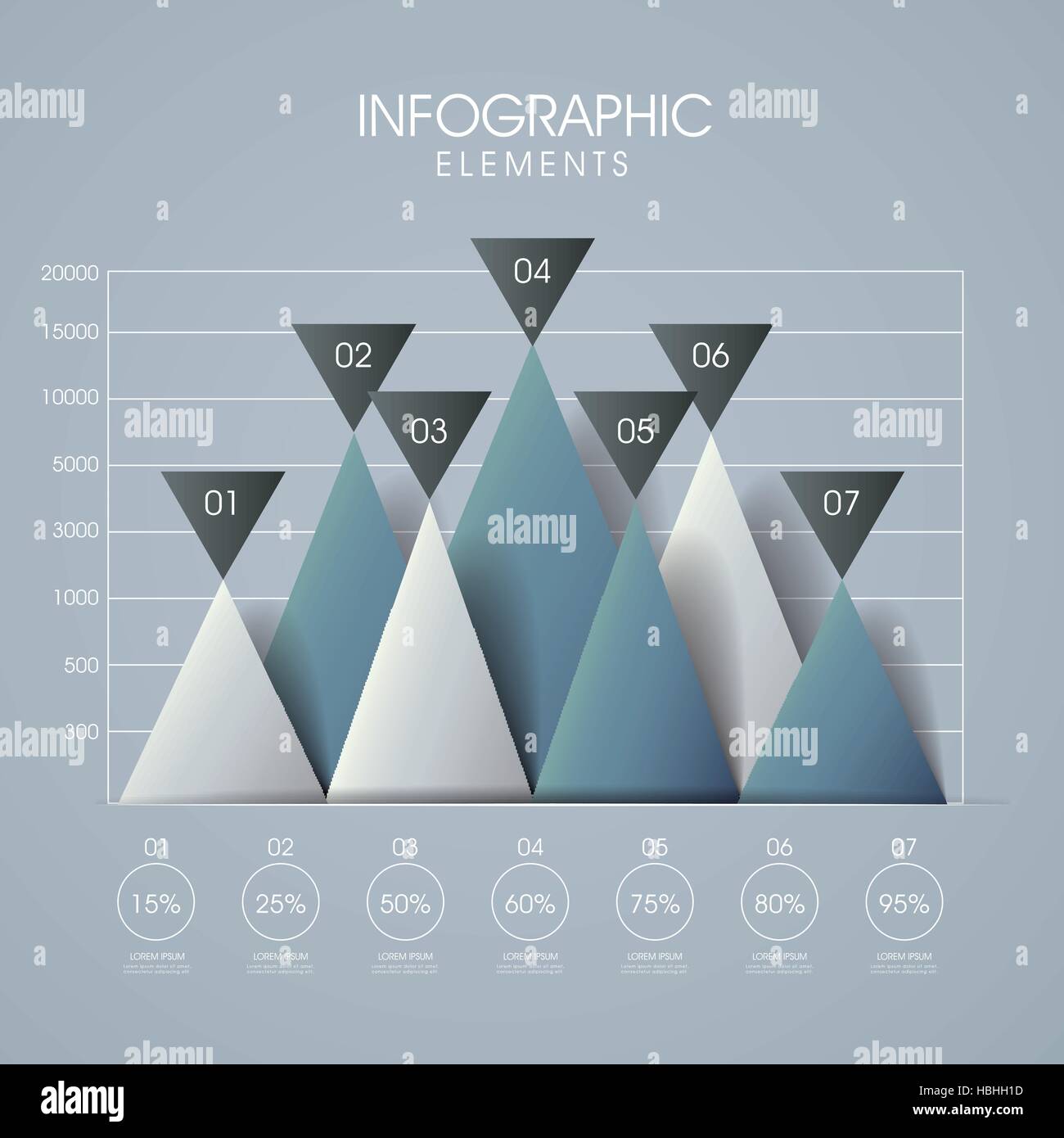 3d abstract line and triangle chart infographics Stock Vector Image ...