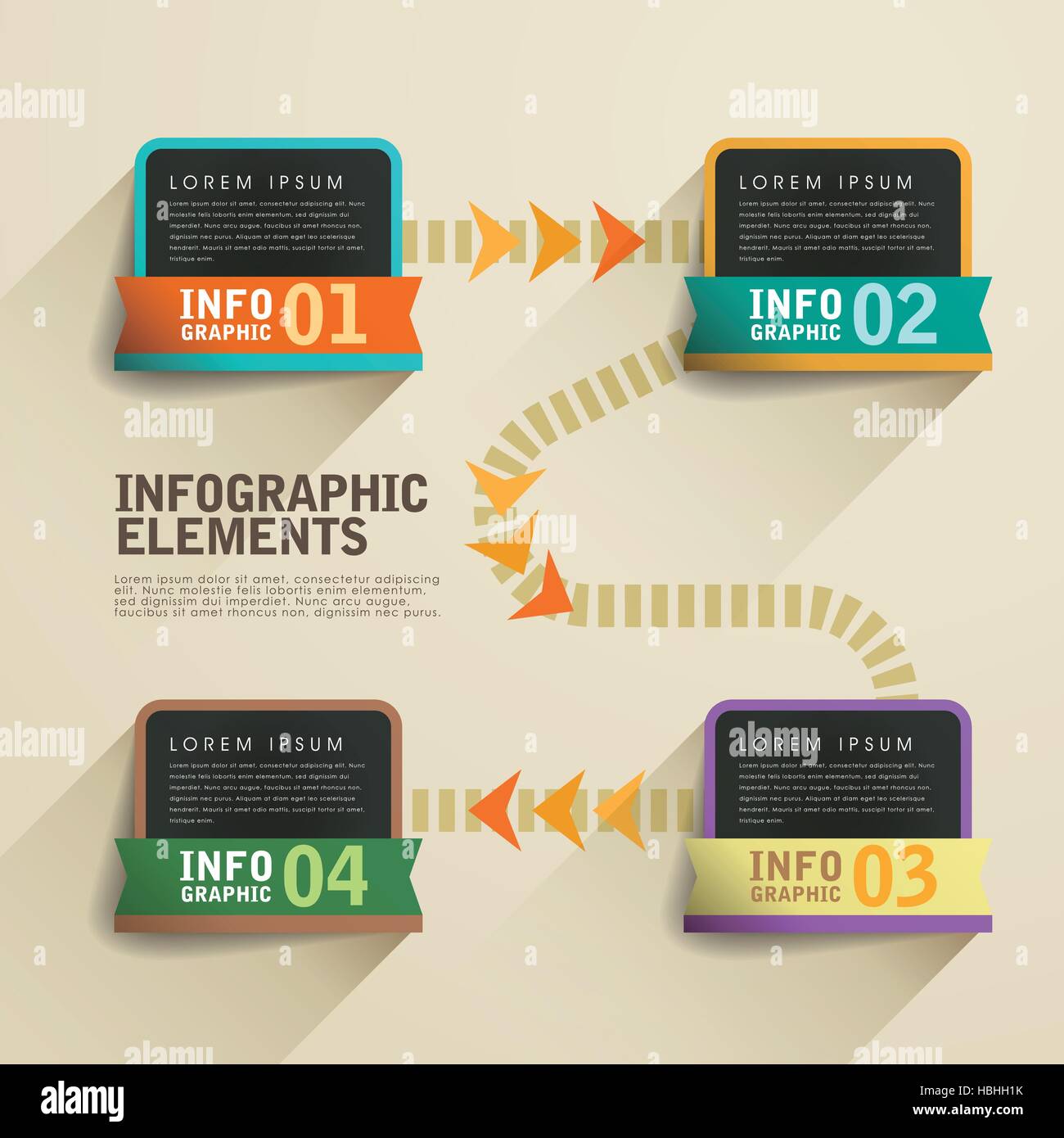 retro vector abstract flow chart infographic elements Stock Vector ...