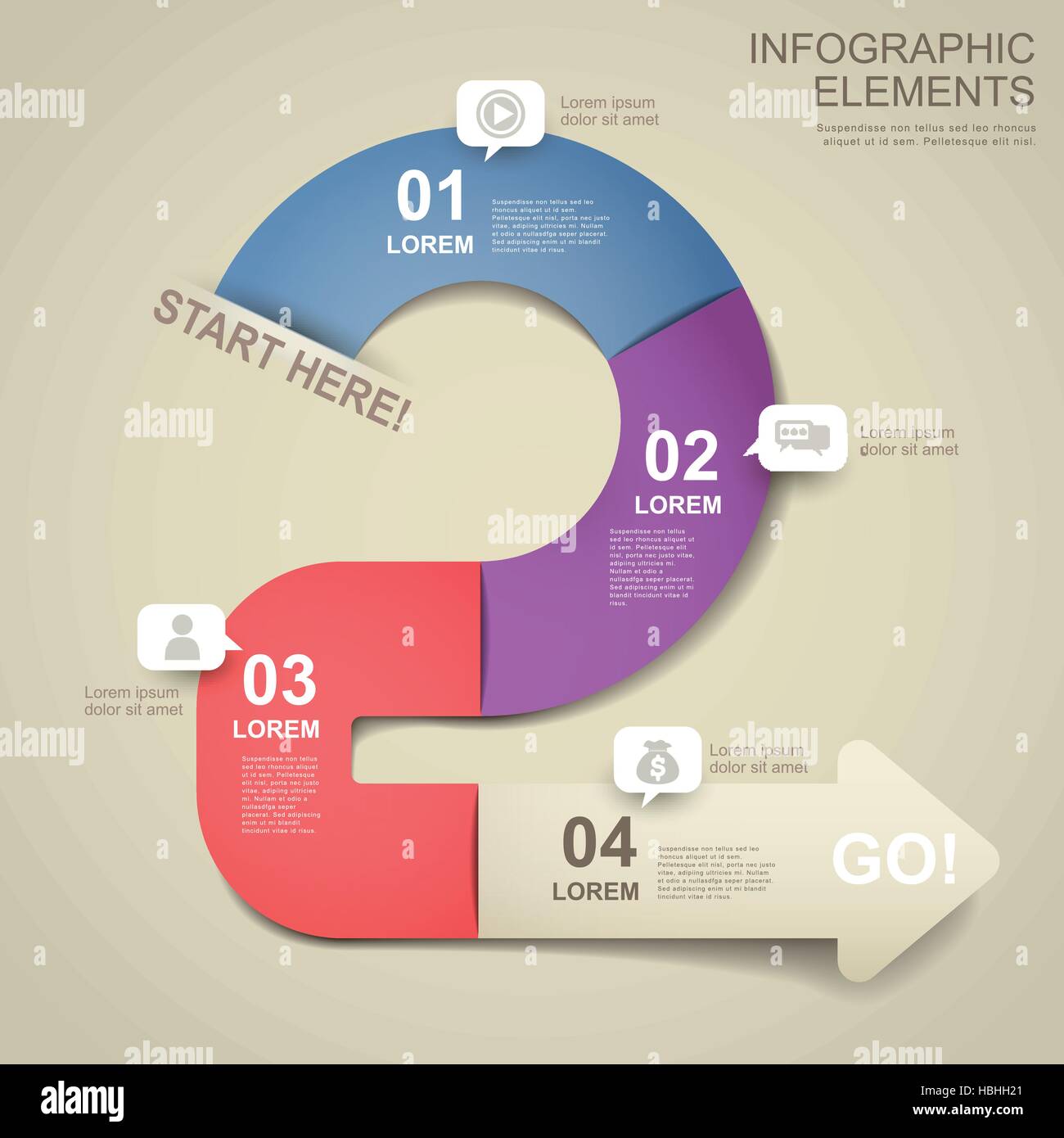 3d paper vector abstract flow chart infographic elements Stock Vector ...