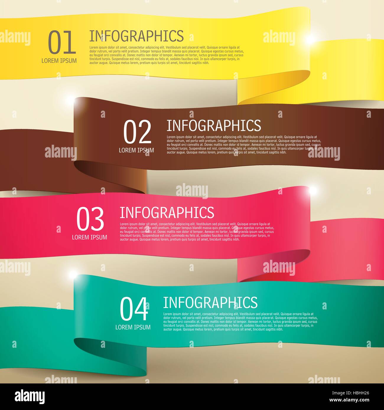 3d modern vector abstract ribbon infographic elements Stock Vector ...