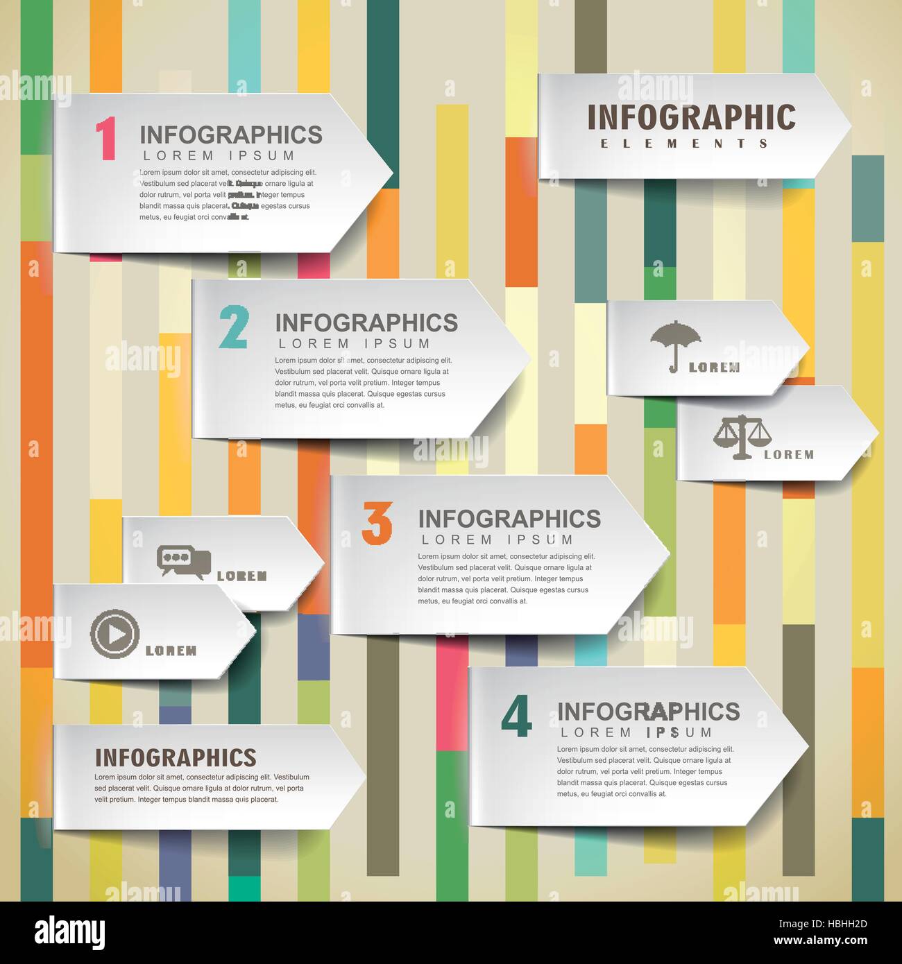 Vector origami flow chart infographic hi-res stock photography and ...