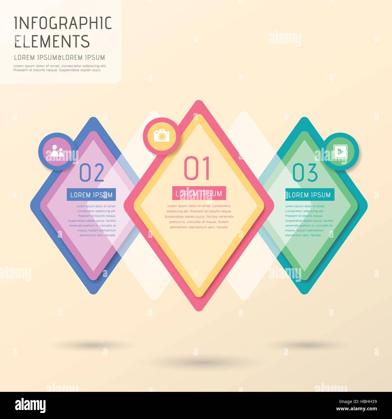 vector illustration abstract creative rhombus infographics design Stock ...